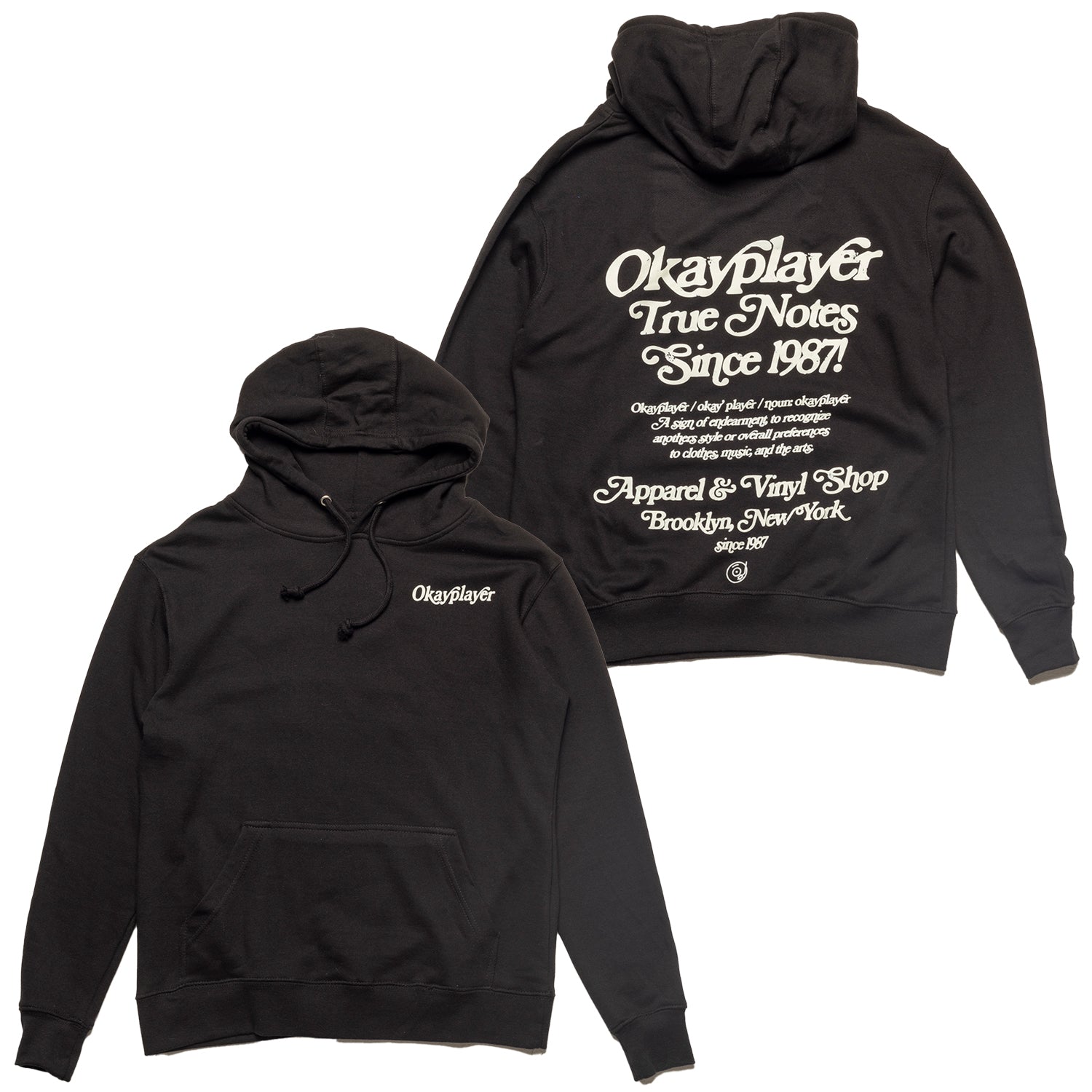 Okayplayer True Notes Black Hooded Sweatshirt – Okayplayer Shop